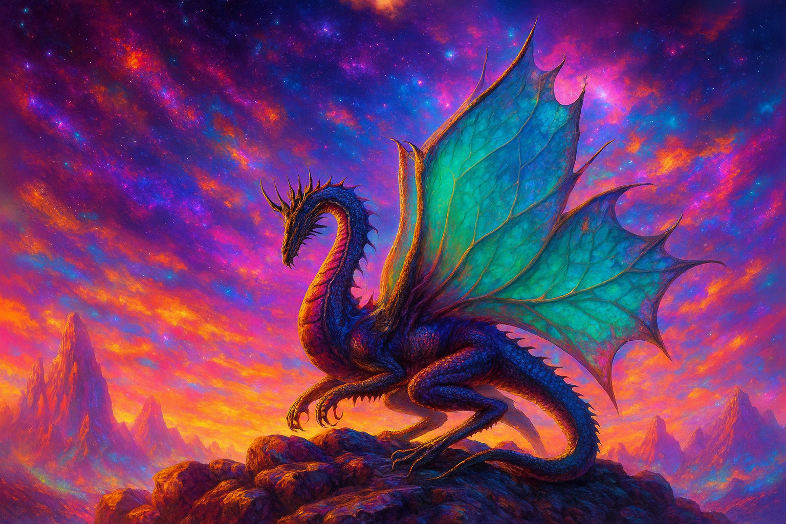 Blue Winged Dragon - Full Canvas Fantasy DIY 5D Diamond Painting Kit