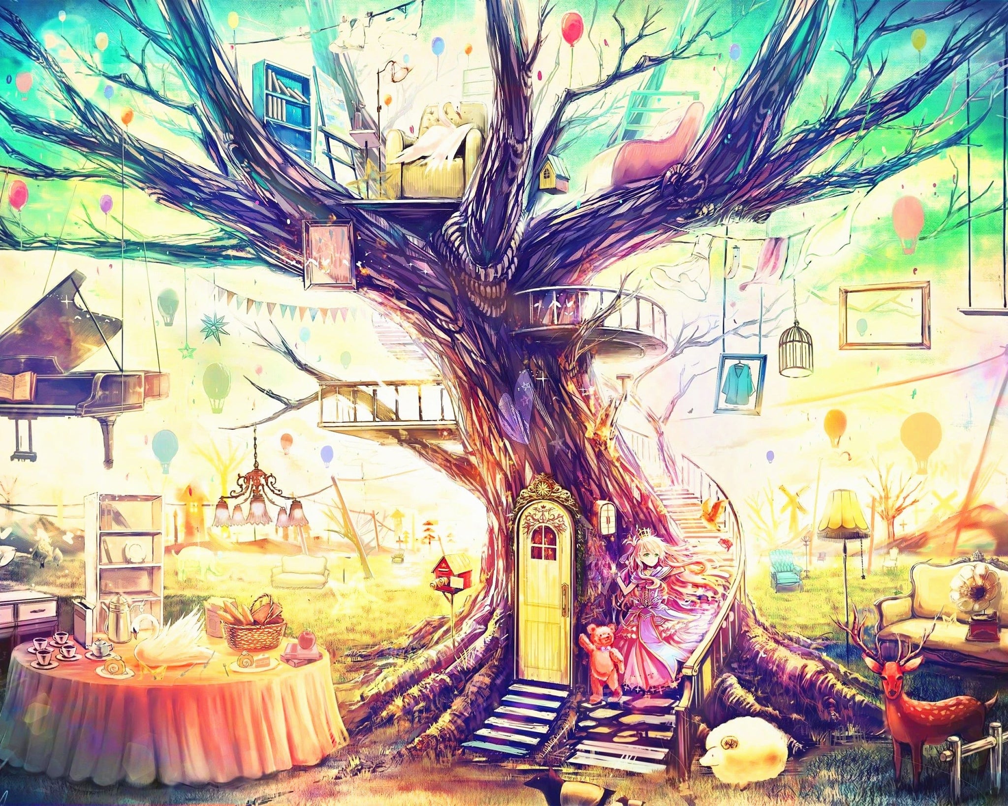 Dream Tree House - Full Canvas Fantasy DIY 5D Diamond Painting Kit