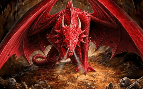 Red Fire Dragon - Full Canvas Fantasy DIY 5D Diamond Painting Kit