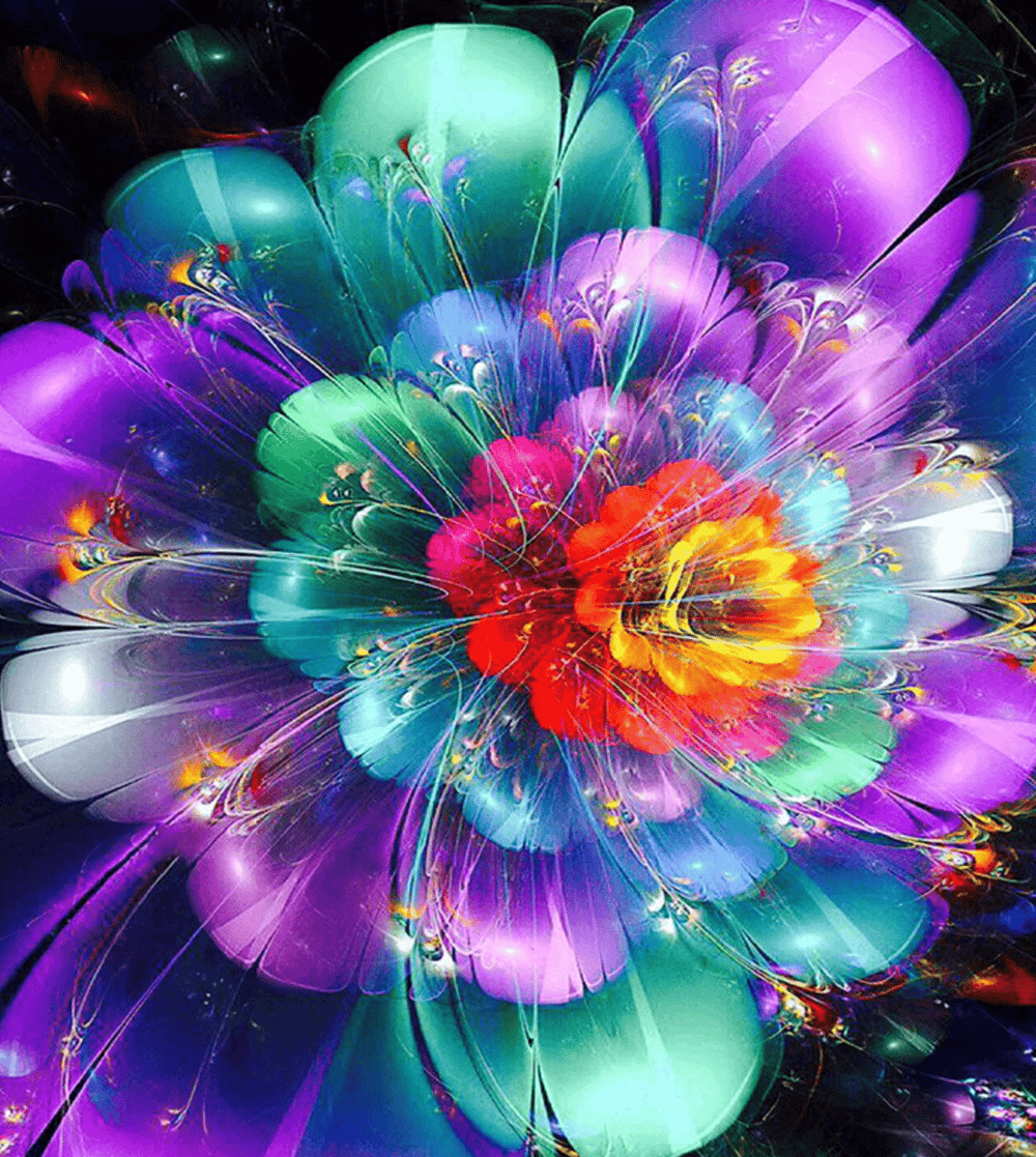 Color Burst Rose - Full Canvas Nature DIY 5D Diamond Painting Kit