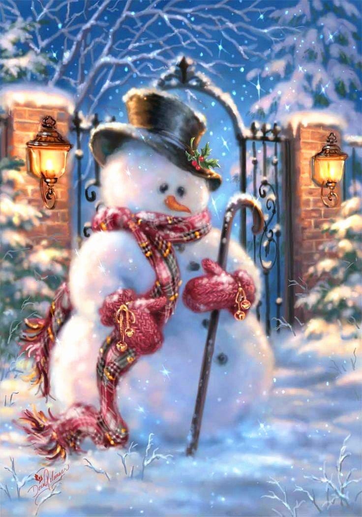 Snowman on Guard Diamond Painting Kit (Full Drill)