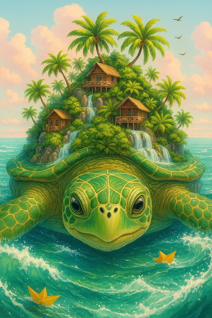 Turtle Island - Full Canvas 5D Diamond Painting Kit